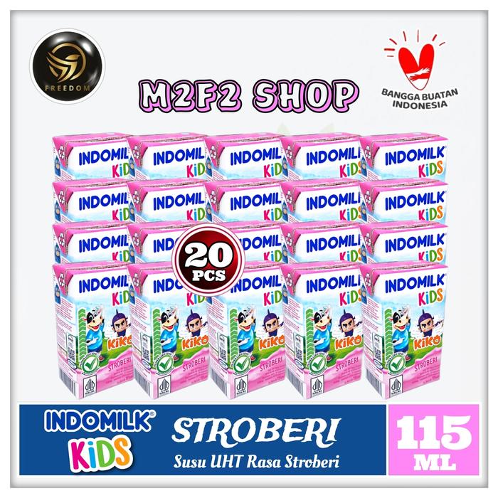 Jual Susu Indomilk Kids Kotak UHT Rasa Stroberi | Strawberry 115ml (20 ...