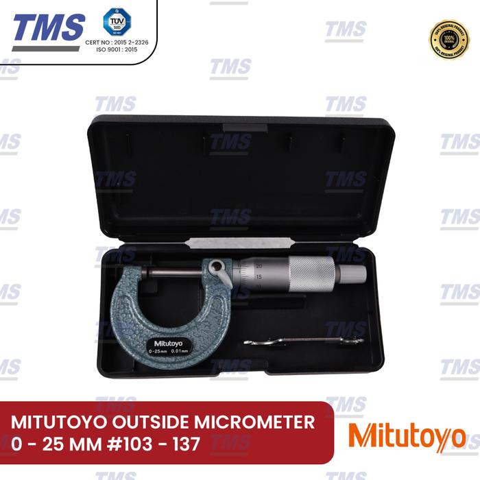 Jual Alat Ukur Diamter Outside Micrometer Mitutoyo 0 – 25 MM #103-137 ...
