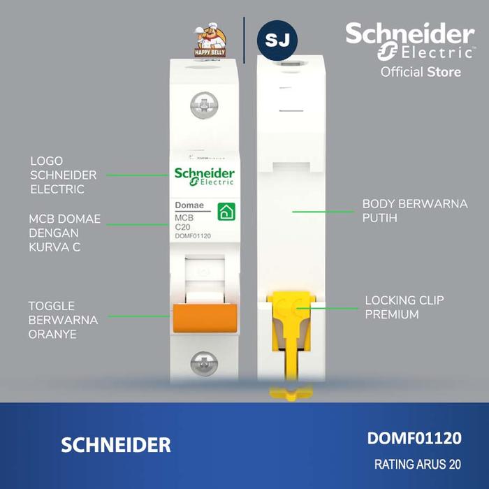 Jual Schneider Electric NEW DOMAE MCB 20A 1P - DOMF01120 - Kota Medan - SJ WARNA BANGUNAN ...