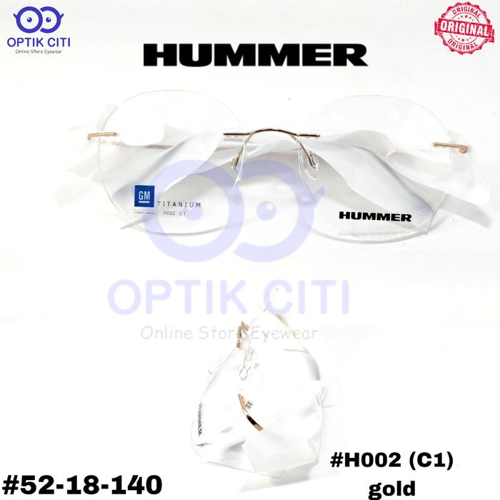 Jual Frame Kacamata Pria Bulat Rimless Bor Hummer Titanium H 002 ...