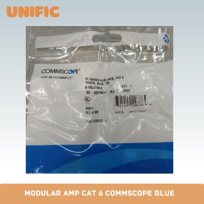 Jual Modular AMP Cat 6 / Commscope Blue / Modular Jack Cat 6 - Jakarta ...