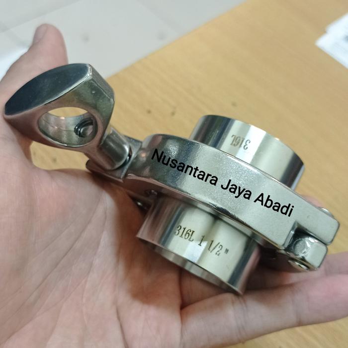 Jual Clamp Ferrule Sanitary Stainless 316 L Complete Set 1 1/2" inchi ...