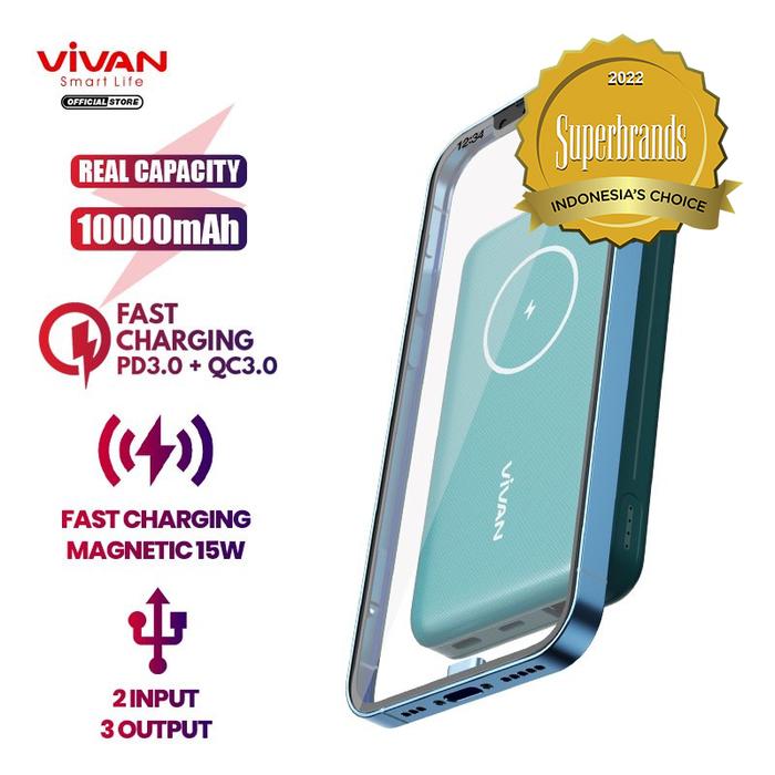 Promo VIVAN VPB-M10 Powerbank 10000mah 18W 3 Output Dual Input Port ...