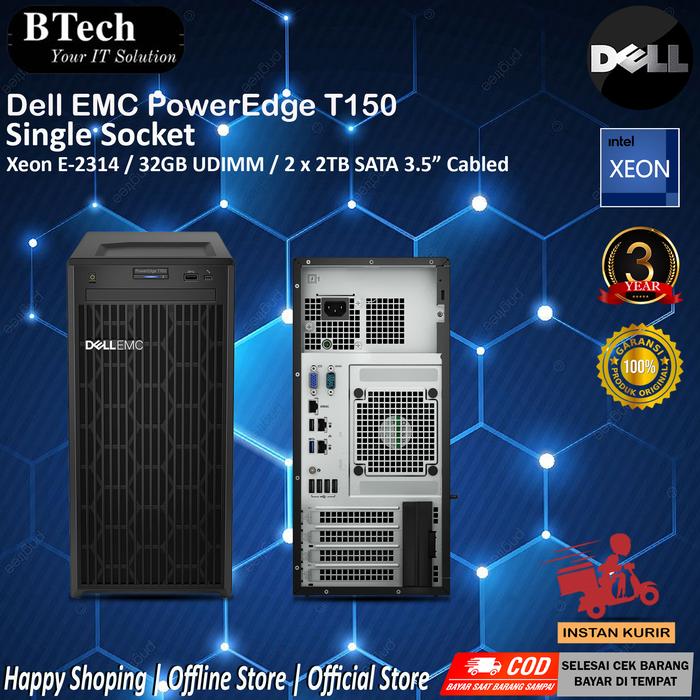 Jual Dell Server PowerEdge T150 Xeon E-2314 32GB 2x2TB SATA 3YR ...