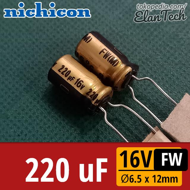 Jual Elco 220uF 16V Nichicon FW Gold Kapasitor 220 uF Capacitor ...
