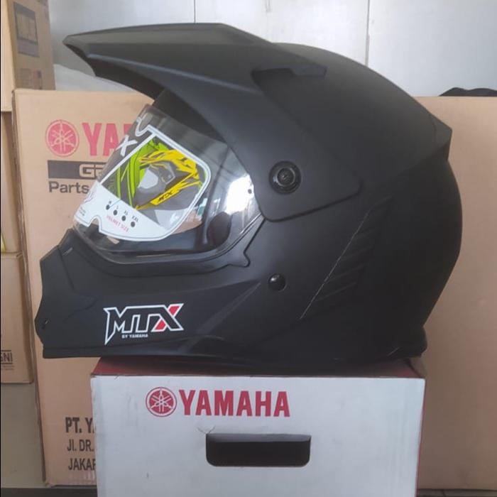 Jual Helm Full Face Yamaha YFN6 MTX Non Sun Visor Black Doff Size M ...