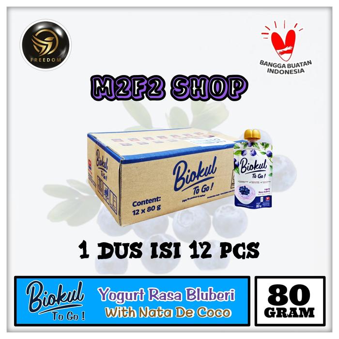 Jual Yogurt Biokul To Go Nata De Coco Rasa Blueberi - 80 gr (Harga ...