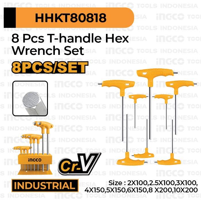 Jual Hex Wrench T2-T10 T-Handle 8pcs Set INGCO HHKT80818 Kunci L Model ...