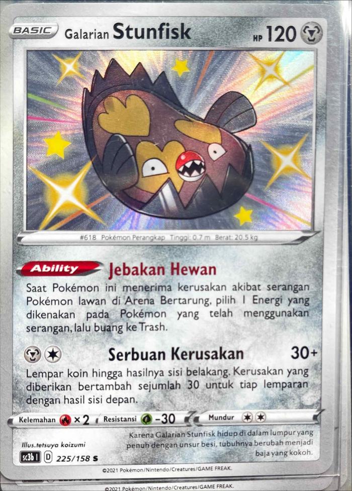 Jual Galarian Stunfisk Shiny - sc3b 225 - Pokemon kartu Indonesia ...