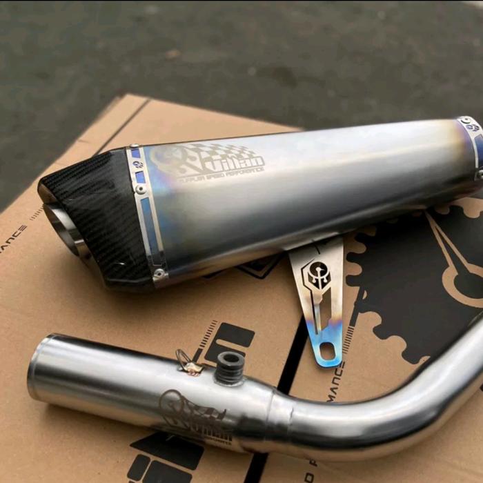 Jual KNALPOT VILLAN RX1 SILVER BLUE SANBLAST HEADER SILVER SANBLAST ...