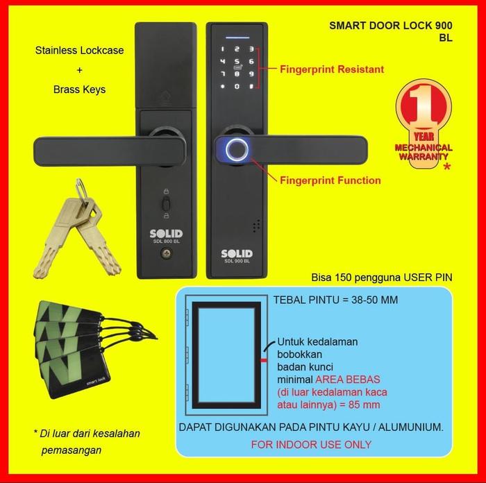 Jual SOLID Smart Door Lock SDL 900 BL Handle Pintu Canggih - Kab ...