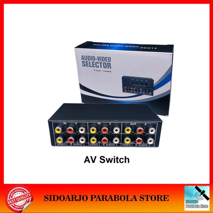 Jual AV Selektor RCA Switcher 4 Input 1 Output Audio Video 4in1 Switch Box - Kota Surabaya ...