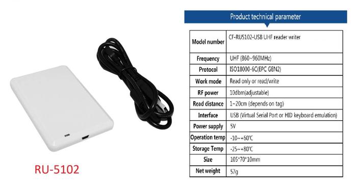 Jual UHF RFID READER and WRITE 860 ~ 960 MHz koneksi dengan USB ...