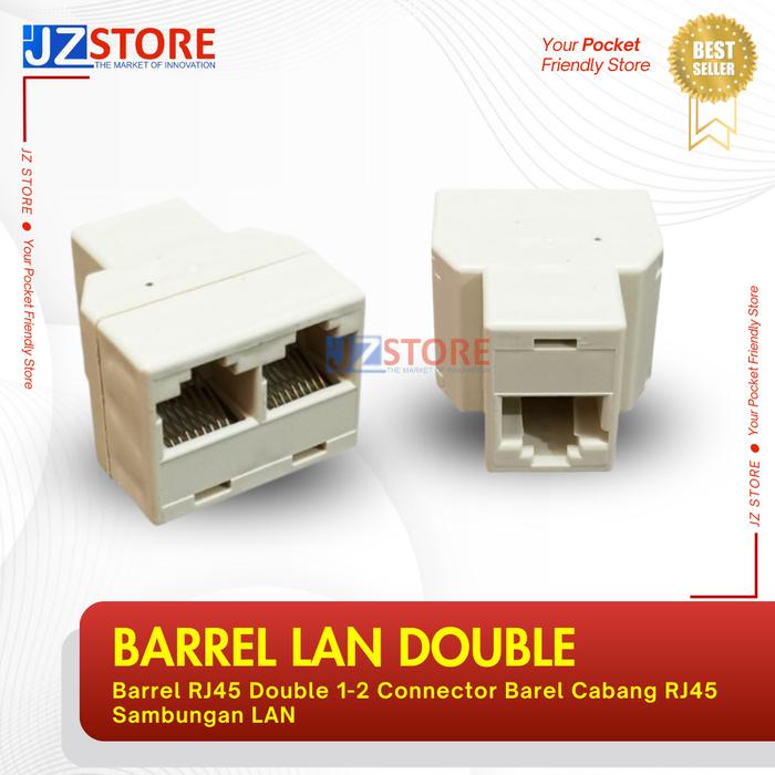 Jual Barrel RJ45 Double 1-2 Connector Barel Cabang RJ45 Sambungan LAN ...