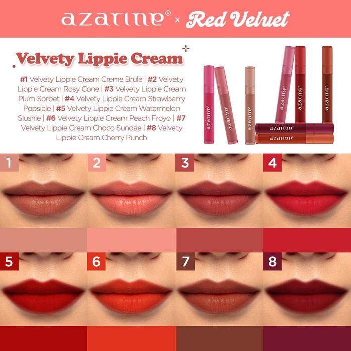 Jual Azarine X Red Velvet Velvety Lippie Cream - 08 Cherry Punch Di ...