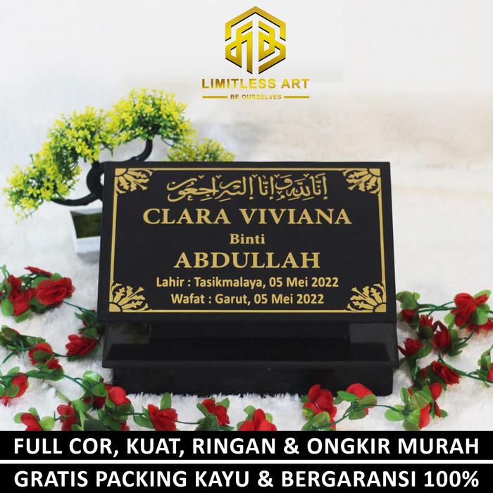 Jual Batu Nisan Granit Ukir Grafir Makam Kijing - DESAIN 7, HITAM+FONT ...