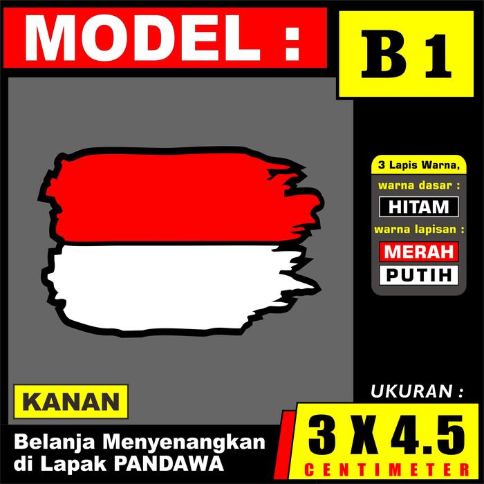 Jual Stiker Cutting Reflektif " BENDERA INDONESIA " PART. 2 - MODEL B1 ...