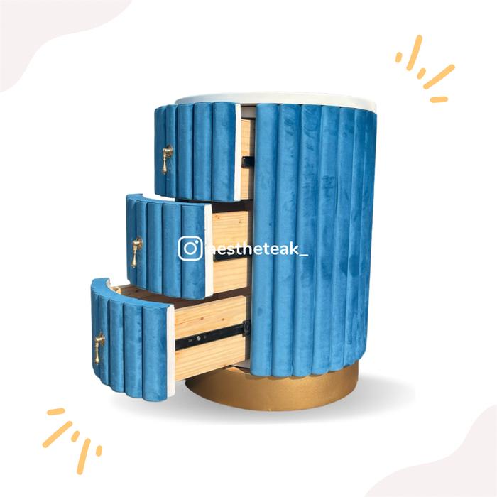 Jual Meja Nakas 3 Laci Minimalis Modern / Bedside Table Nordic - Hijau ...