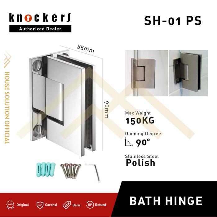 Jual Knockers Engsel Pintu Kaca Kamar Mandi Bath Hinge 90 Derajat ...