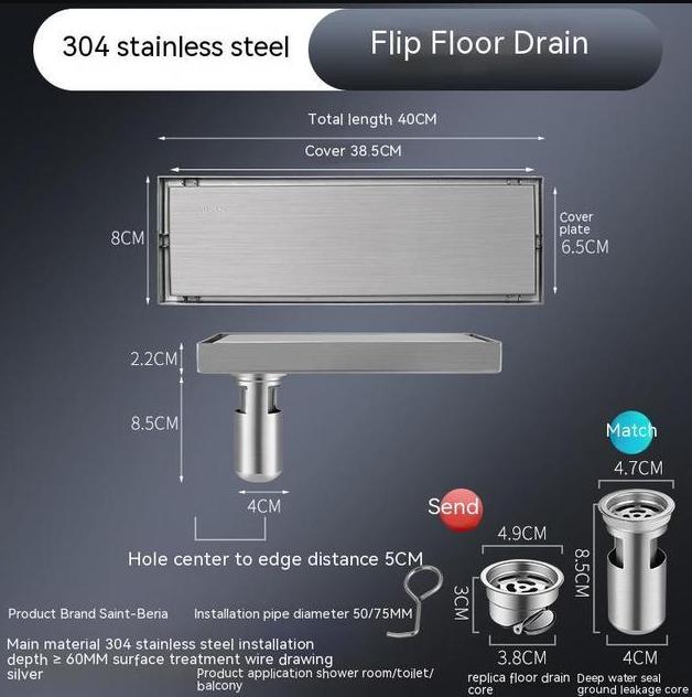 Promo Invisible Floor Drain Stainless Steel 304 Floor Drain Panjang - 8 ...