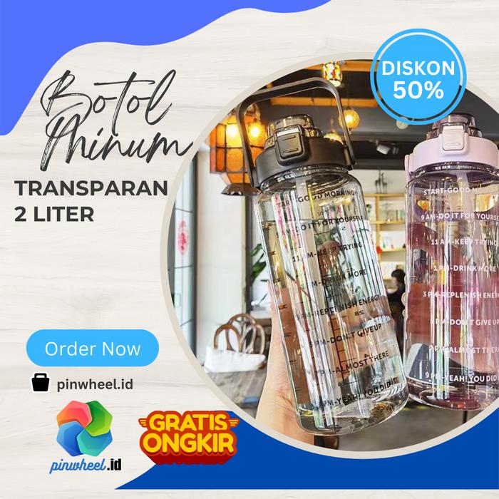 Jual Botol Air Minum Transparan Bening Jumbo 2 Liter Water Drink ...