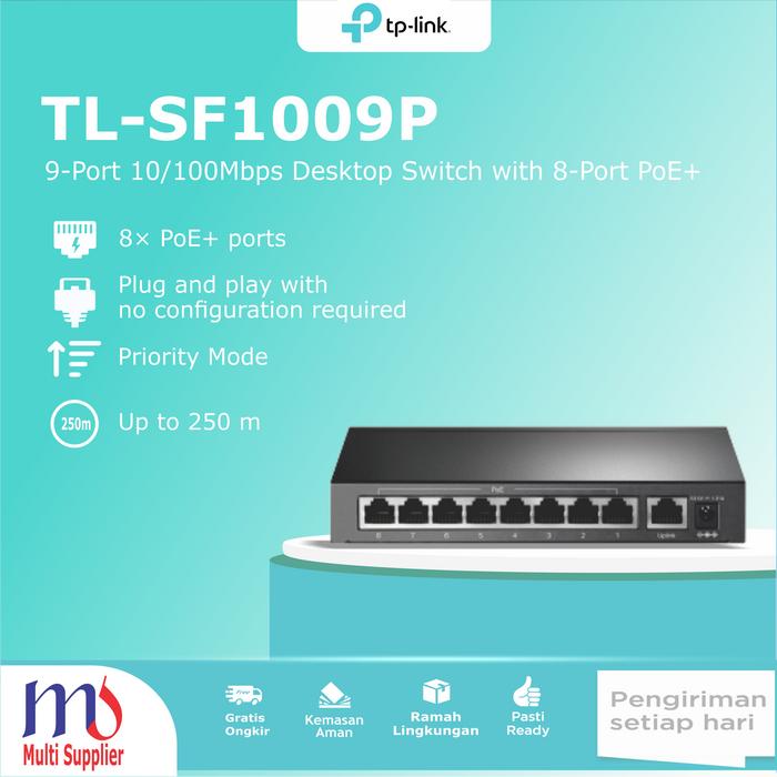 Jual TP-Link TPLink TL-SF1009P Switch 9 Port 10/100Mbps with 8-Port PoE - Jakarta Barat ...