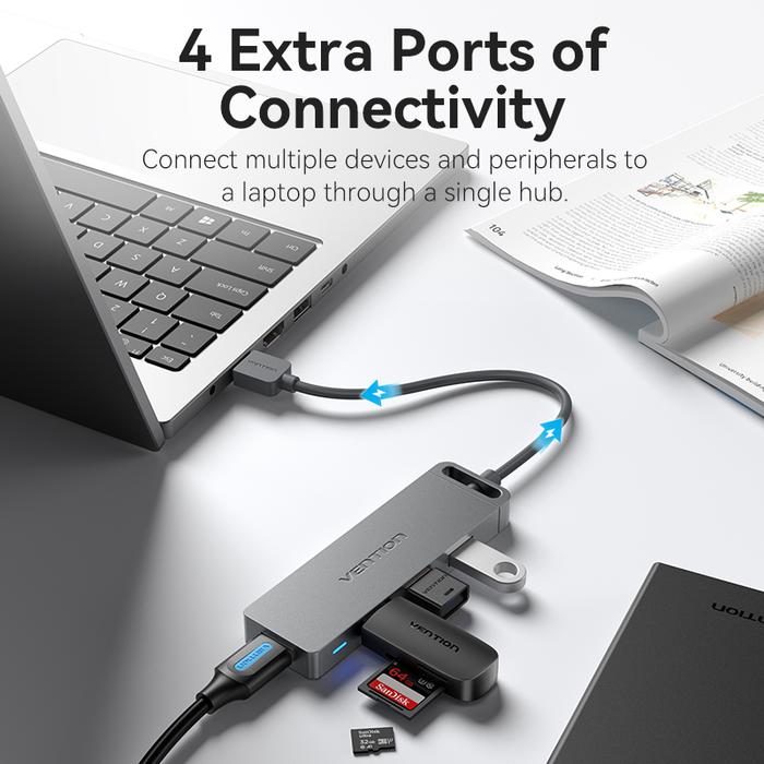 Promo USB HUB 3.0 Multiport Hub - VENTION - CHL-Grey50cm - Kota ...