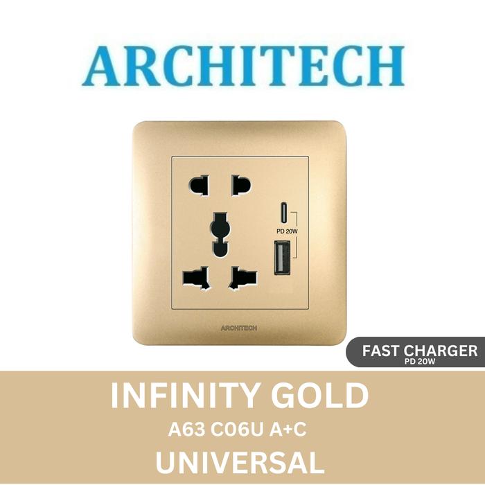 Promo ARCHITECH INFINITY GOLD A63-C06U A+C FAST - Universal+2USB Cicil ...