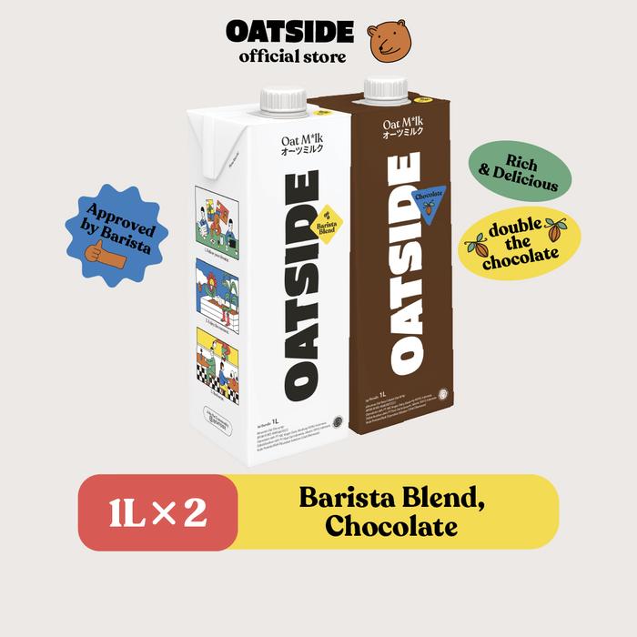 Promo OATSIDE Oat Milk Barista Blend & Chocolate 1L (2pcs) | Susu Oat Barista Blend dan Rasa ...