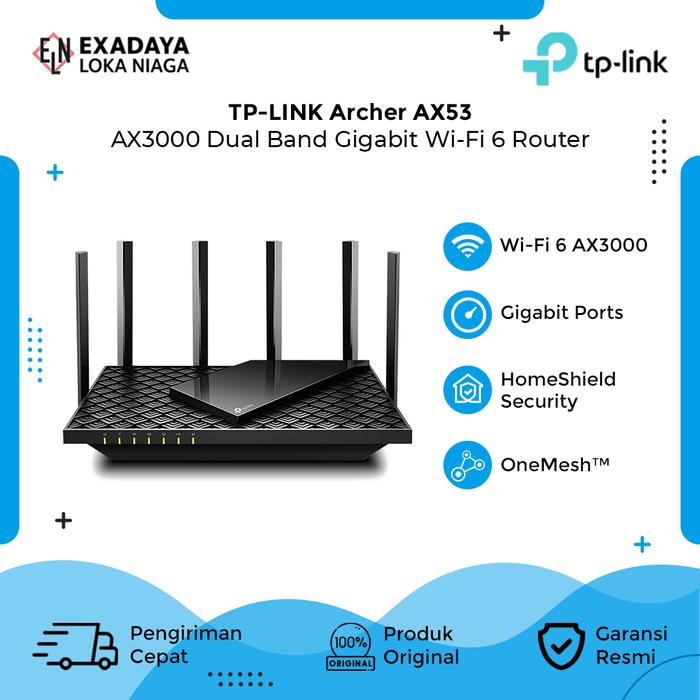 Jual TP-Link ARCHER AX53 AX3000 DUAL BAND GIGABIT WI-FI 6 ROUTER - Jakarta Pusat - Exadaya Loka ...