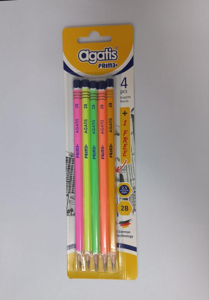 Jual Pensil AGATIS Prime Hexa Graphite Pastel 2B Blister Set isi 5 Pcs ...