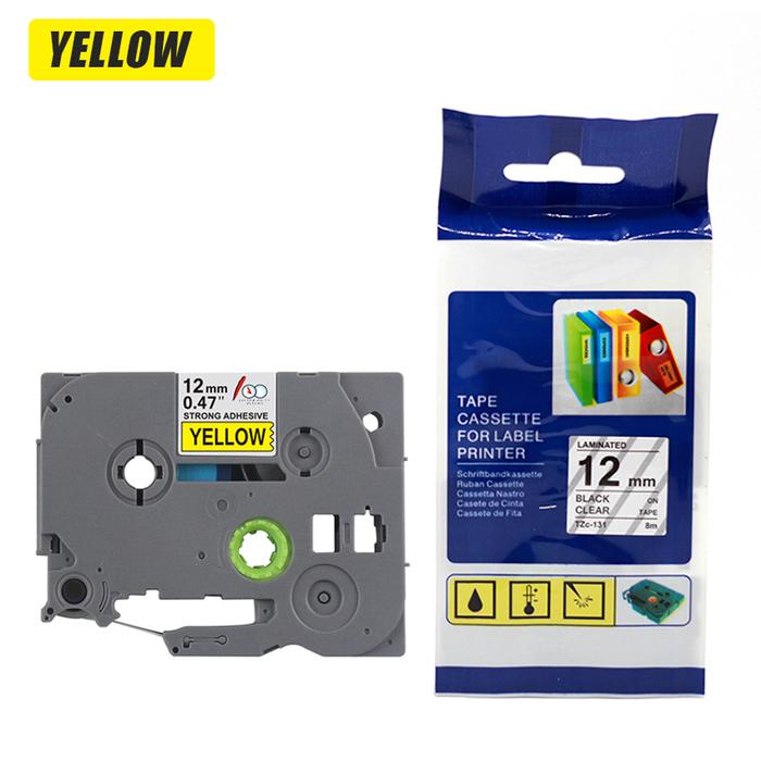 Jual Brother Label Tape TZE-231 12MM Black On White TZe231 - Kuning ...