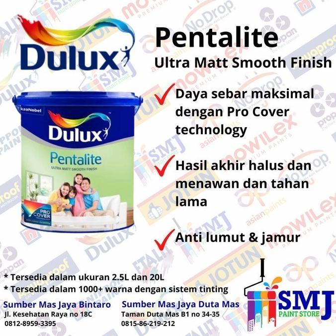 Jual CAT TEMBOK INTERIOR DULUX PENTALITE WARNA BLUE BELL UKURAN 2,5 LTR ...