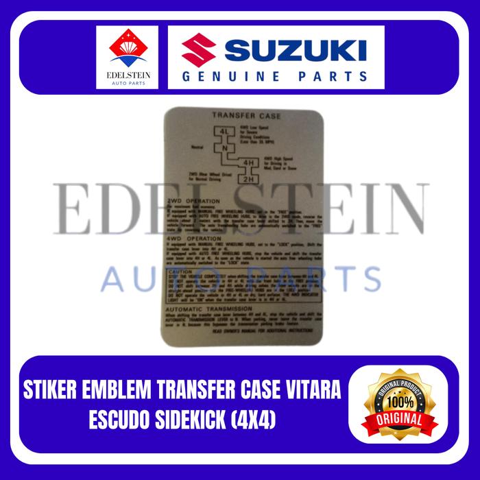 Jual STIKER EMBLEM TRANSFER CASE VITARA ESCUDO SIDEKICK (4X4) - Kota ...
