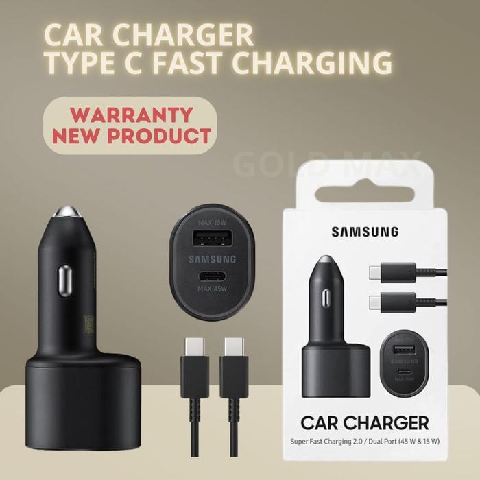 Jual Samsung Car Charger Dual Port Usb To Type C 45W + 15W - Jakarta ...