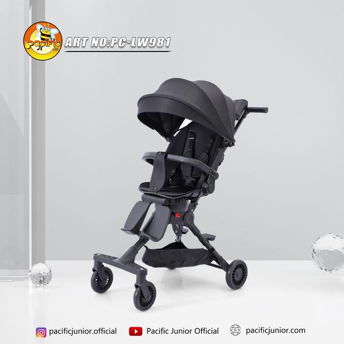 Jual Magic Stroller Pacific LW-981 (Bisa Duduk, Rebah, Tidur) - Hitam ...