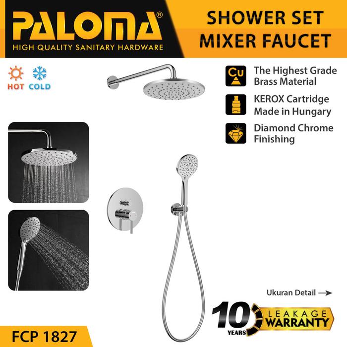 Jual PALOMA FCP 1827 Shower Tanam Concealed Set Keran Kran Panas Dingin ...