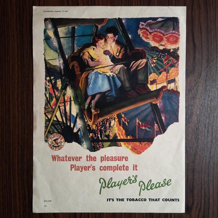 Jual Iklan Lawas 1953 Uk Besar PLAYER'S NAVY CUT Wall Decor Poster ...