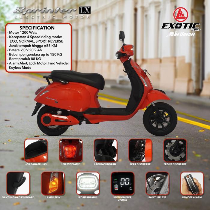 Jual VESPA MOTOR LISTRIK SPRINTER LX 2023 PACIFIC EXOTIC - Kab ...
