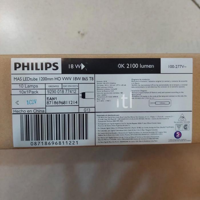 Jual LAMPU TL Philips LED 18 Watt 6500K T8 MAS LEDtube 18W 865 ...
