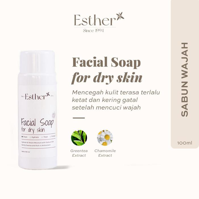 Promo Esther Facial Soap for Dry Skin 100ml - Sabun wajah kulit kering ...