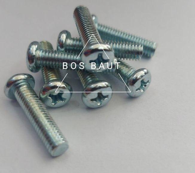 Jual Baut JP Besi Putih, Baut Obeng Plus Ukuran M5 x 20 P0.80 - Kota ...