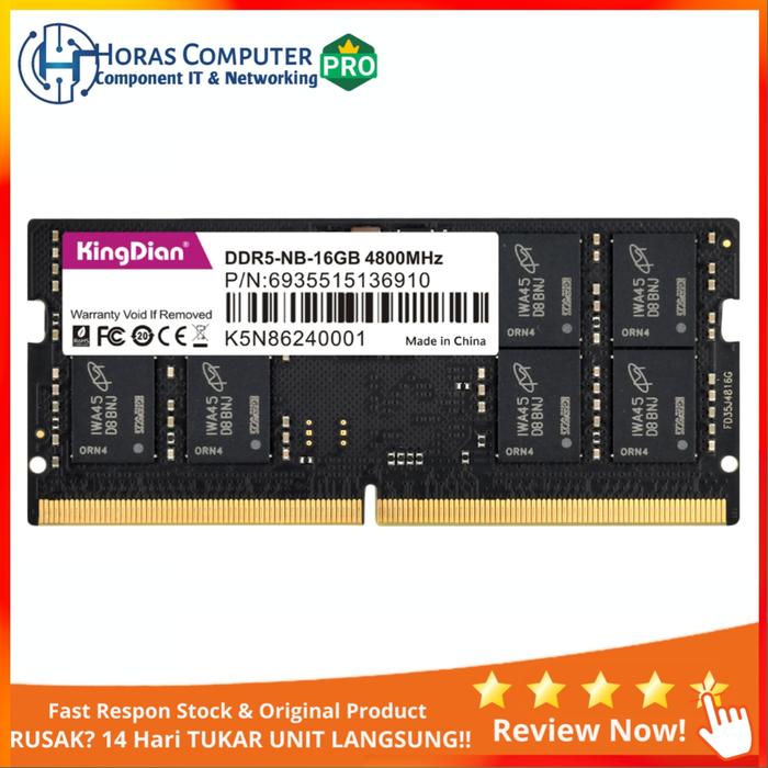 Jual RAM KINGDIAN SODIMM 8GB ( 8 x 1 ) PC35400 4800MHz DDR 5 1.2V - Jakarta Pusat - HORAS ...