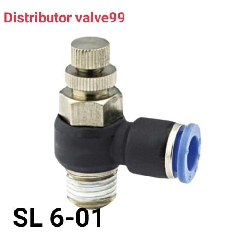 Jual fitting pneumatic speed control selang 6mm drat 1/8 KSL 6-01(H ...