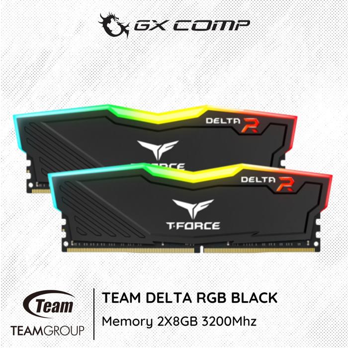 Promo Team T-Force Delta RGB 16GB (2X8GB) 3200Mhz BLACK - Dual Channel ...
