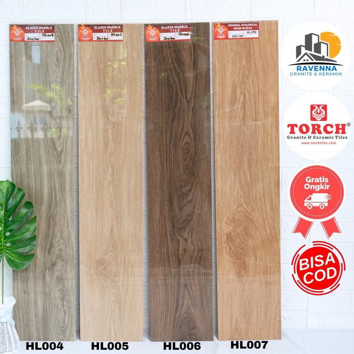 Jual Granit Lantai Motif Kayu Seri HL 20x100 Glossy Torch Free Ongkir - Kota Tangerang - Ravenna ...