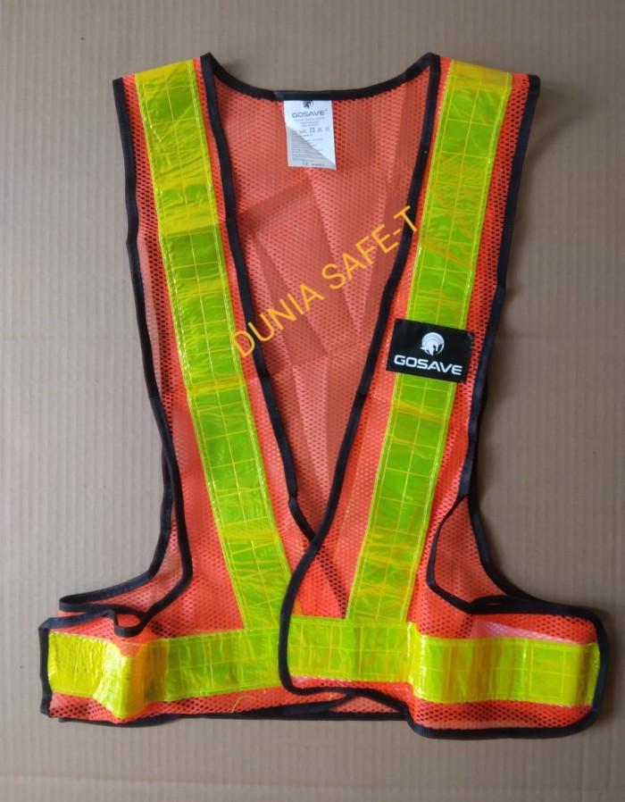 Jual Rompi Jaring Jala V Orange Oren Safety Vest Proyek Gosave Go Save ...