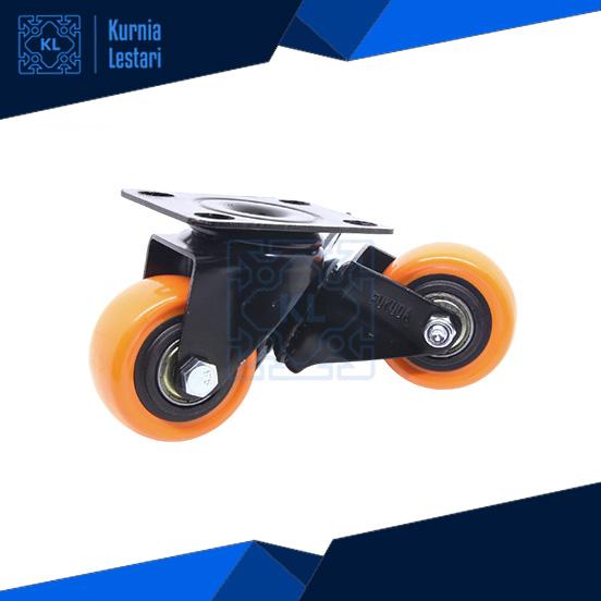 Jual Roda Caster Karet Orange 2 inch TANPA Rem / Roda Etalase Troli ...