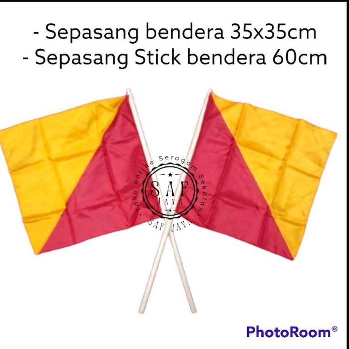 Jual bendera dan stick semaphore pramuka sepasang dapat dua bendera dan ...