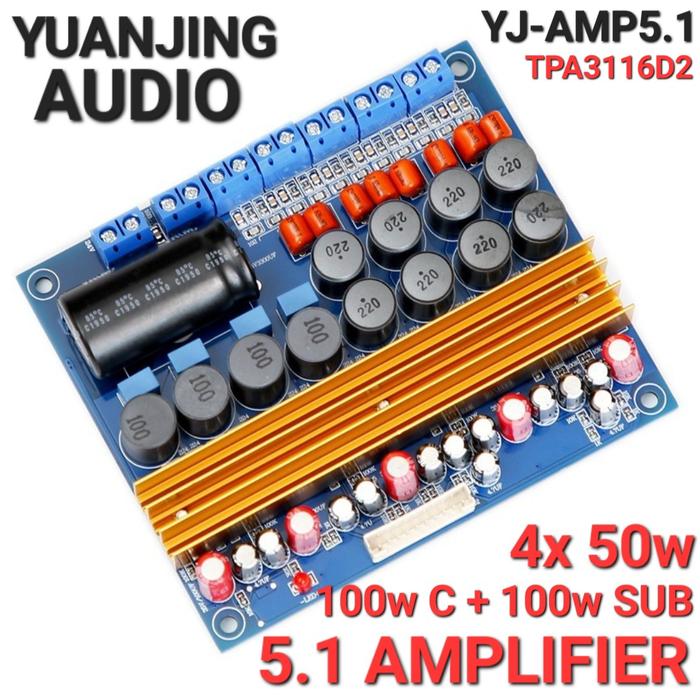 Jual YUANJING AUDIO YJ-AMP5.1 Surround Amplifier Board TPA3116 4x50W ...